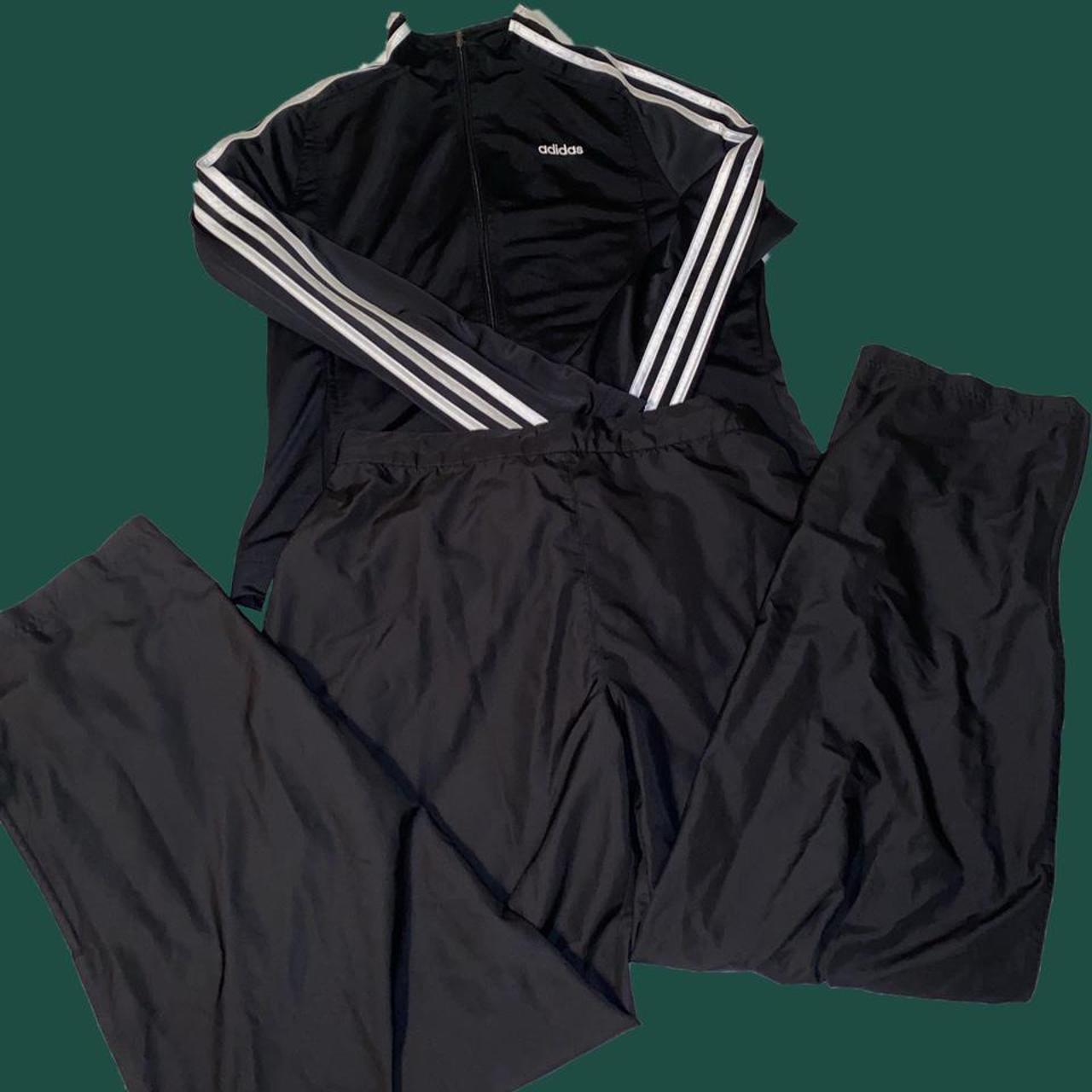 Adidas black track suit -Bottoms Xl Top Large... - Depop