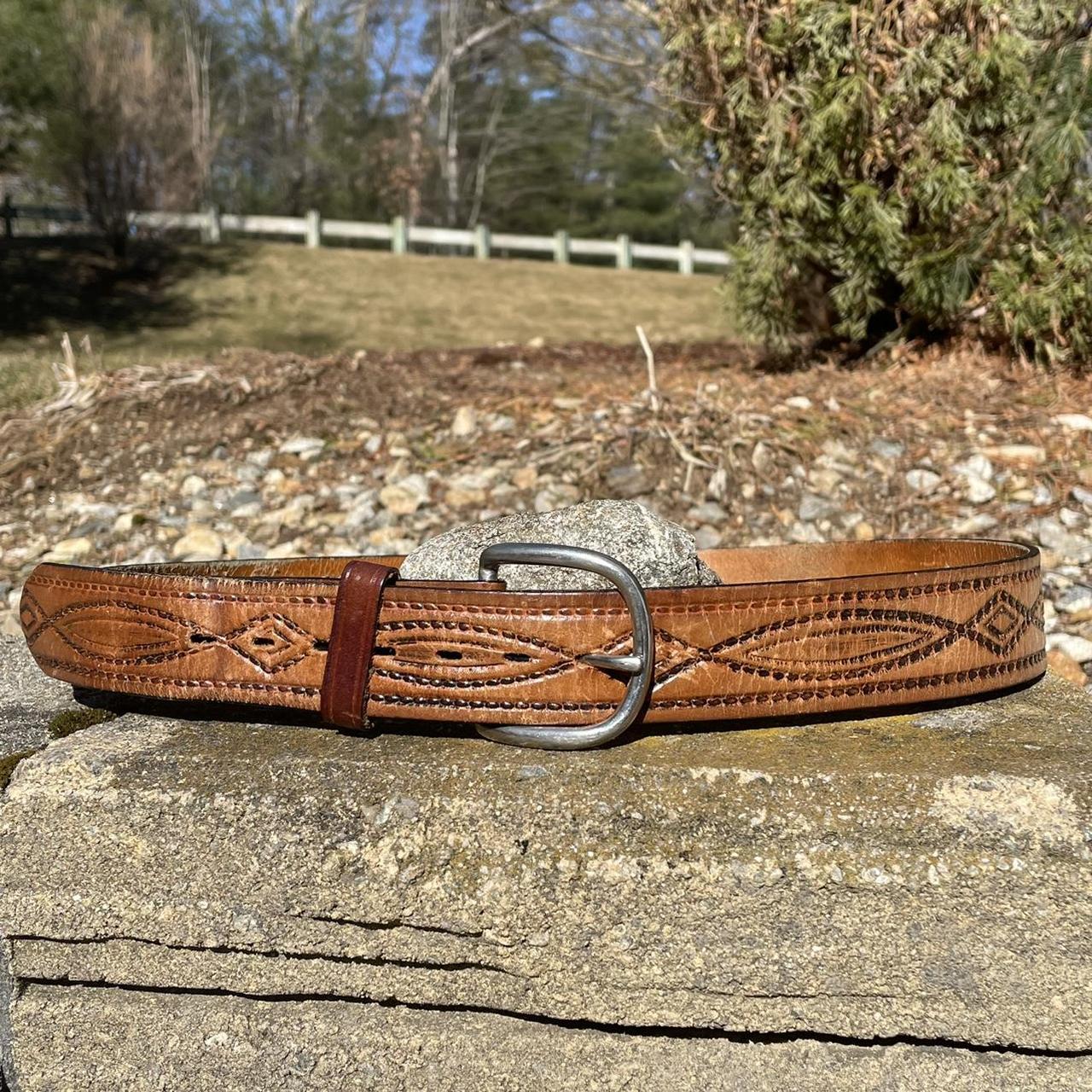 Light Brown Leather Belt This Wrangler belt is very... - Depop