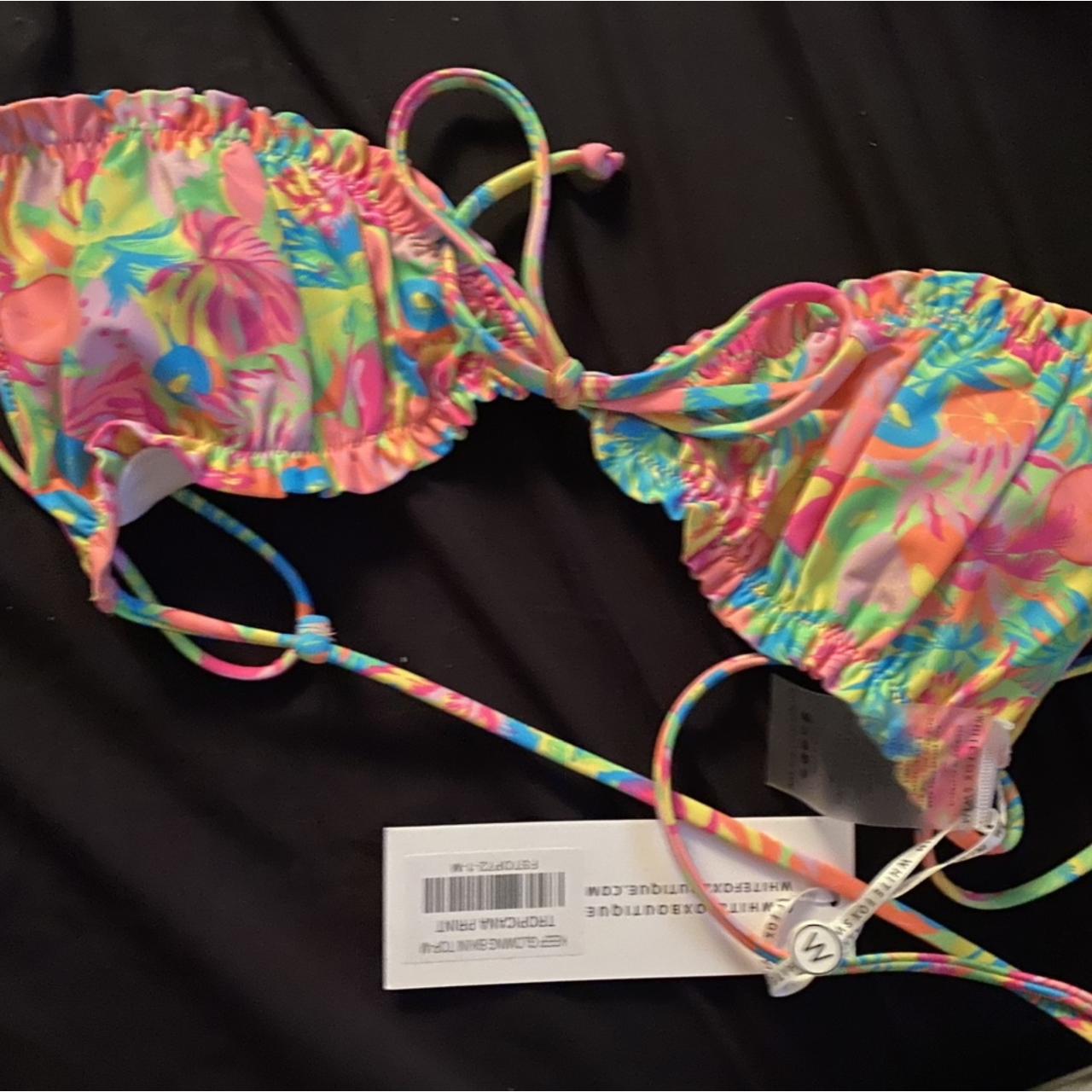 white fox swim keep glowing bikini top sold out on... - Depop