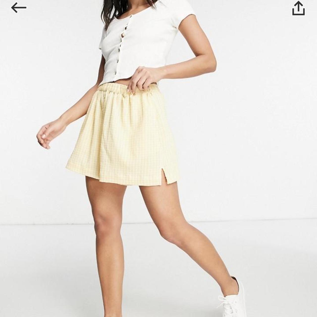 ASOS Women's Yellow and White Shorts | Depop