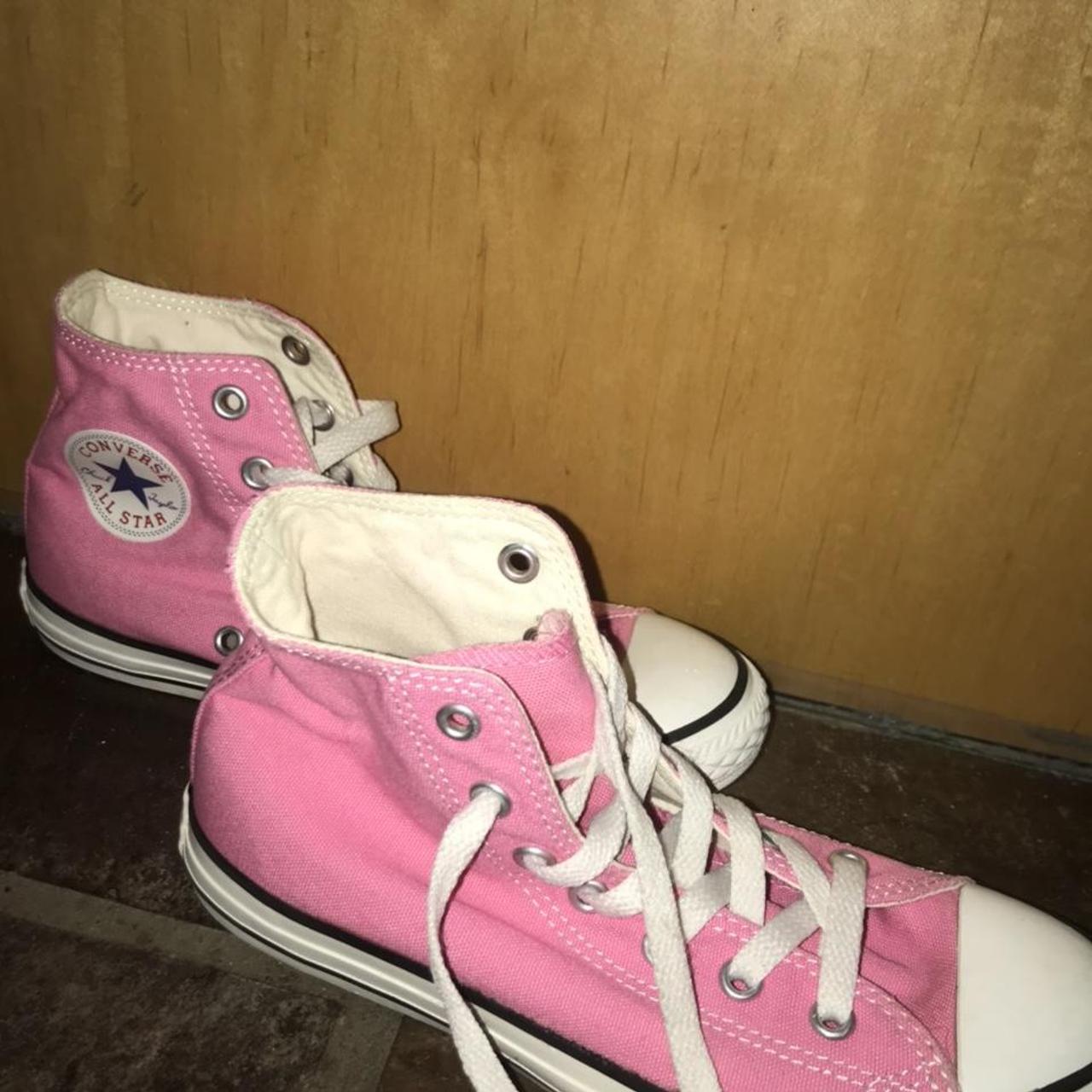 Pink High Top Converse Size 25 Wud Fit Depop