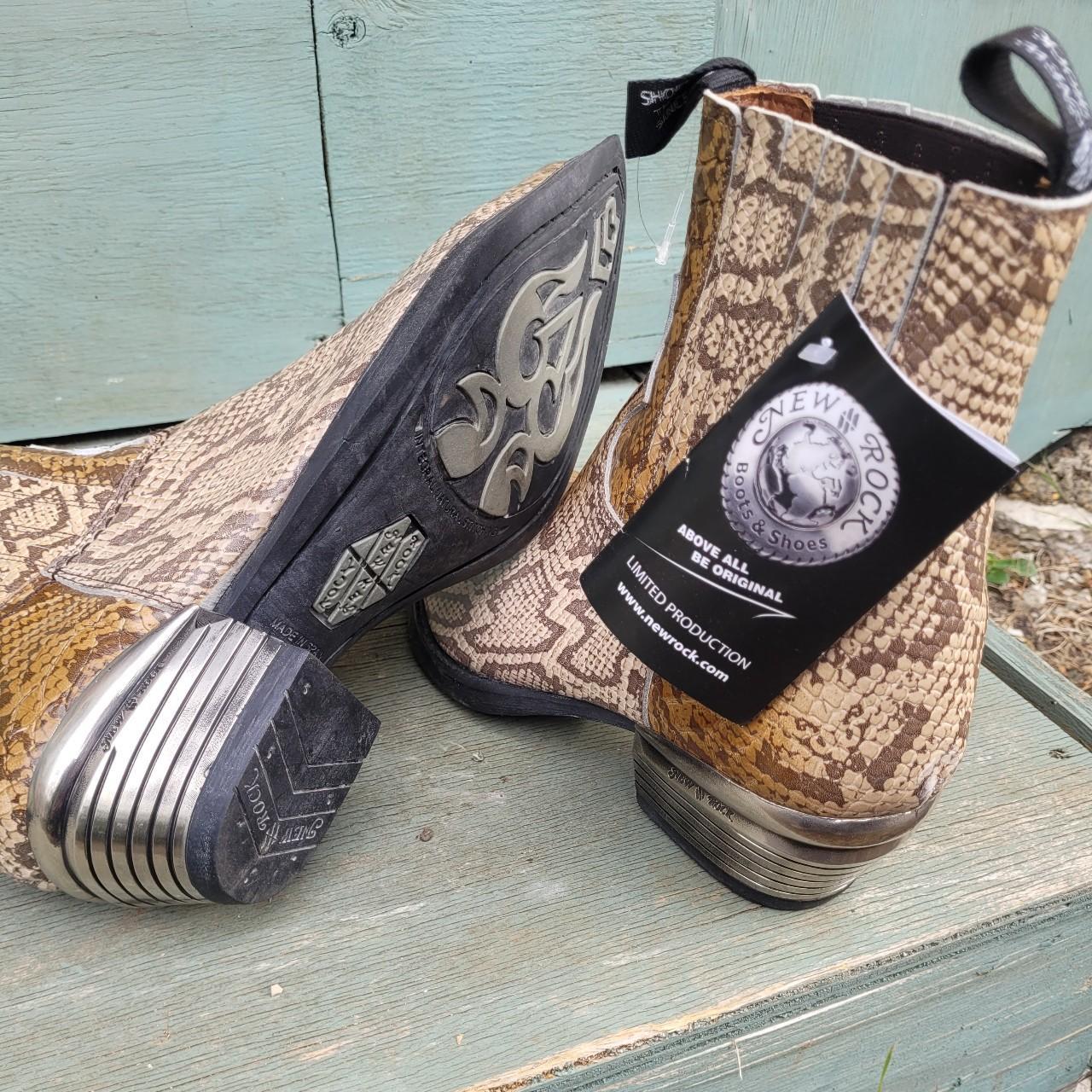 New rock cowboy boots snake print real leather .... - Depop