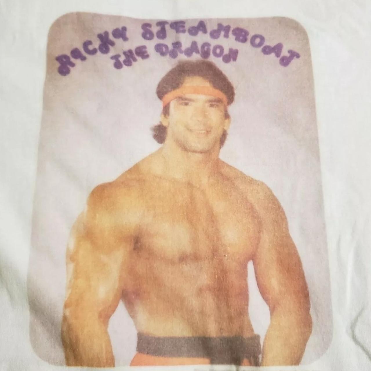 Vintage 1987 WWF Ricky Dragon Steamboat Shirt XL... - Depop