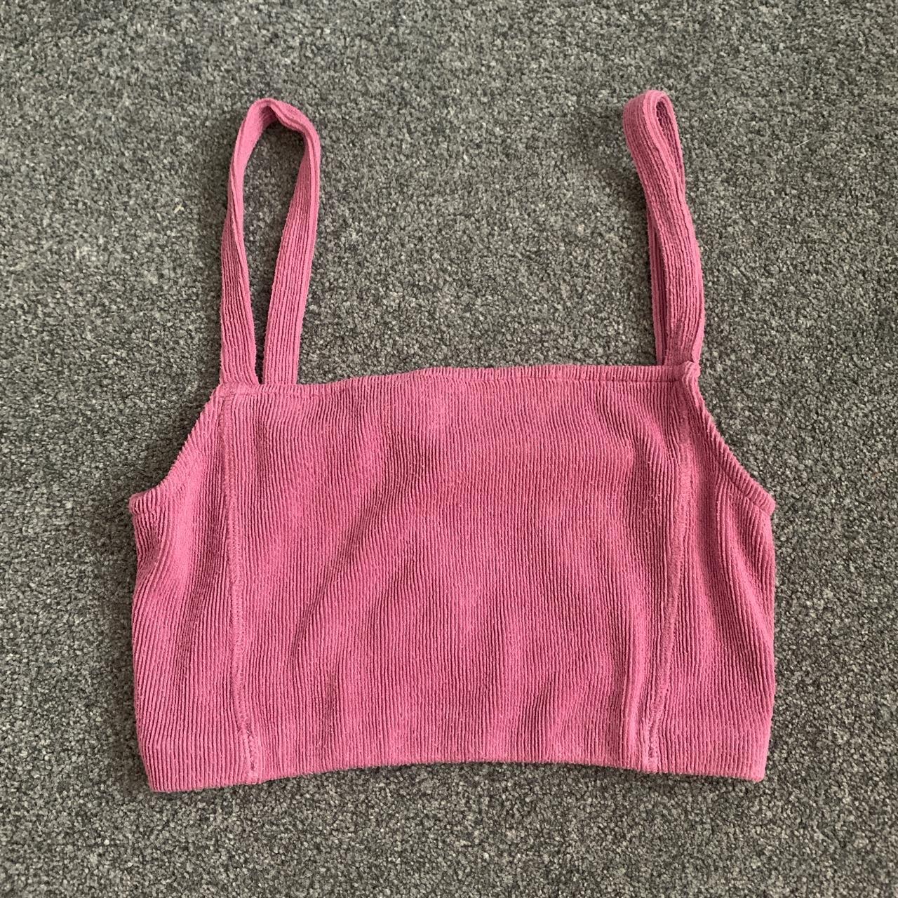 Zara pink crop top 💖 Size S Worn quite a bit but... - Depop
