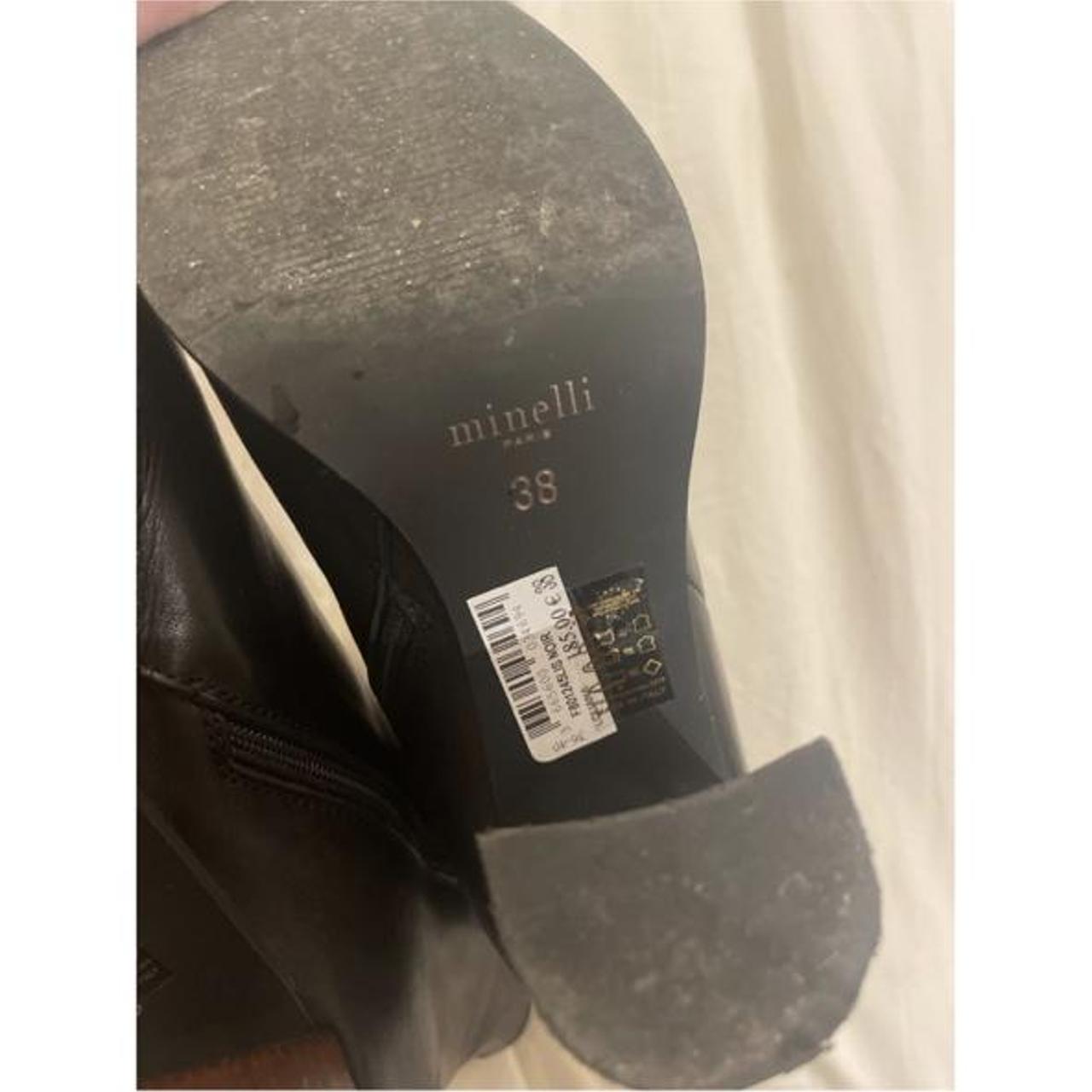 Minelli calfskin ankle boots with wood heel. Retail... - Depop