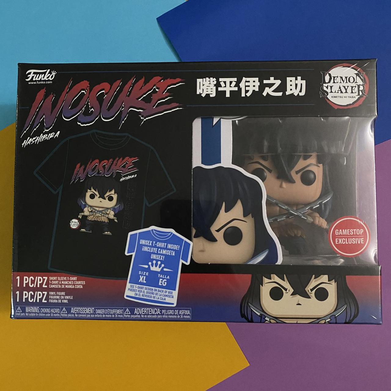 Inosuke Hashibira funko pop shirt and funko bundle.... - Depop