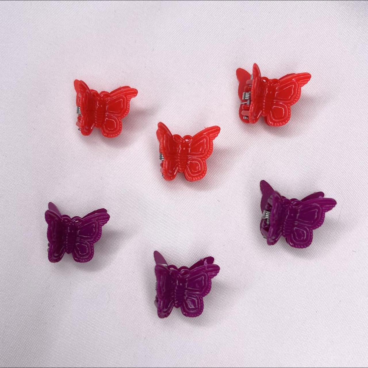 red & purple butterfly hair clips 💜 🦋 brand new 6... - Depop
