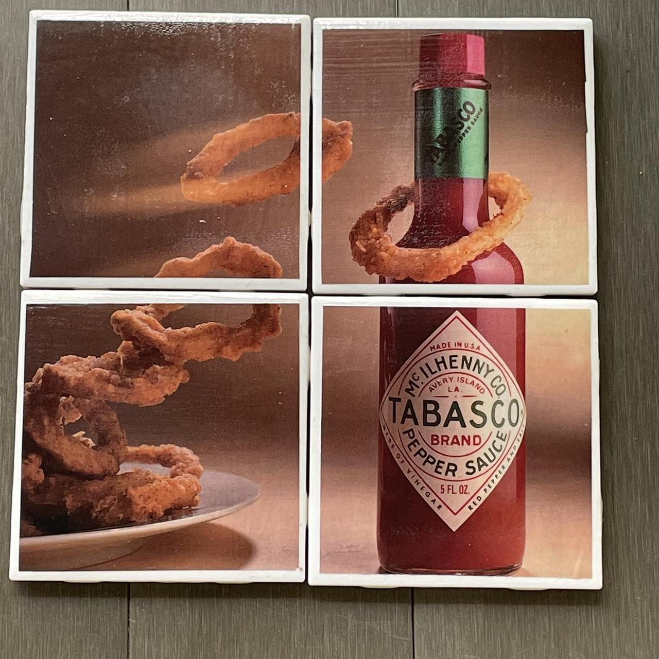 Vintage Tabasco and onion rings coaster set. This... - Depop