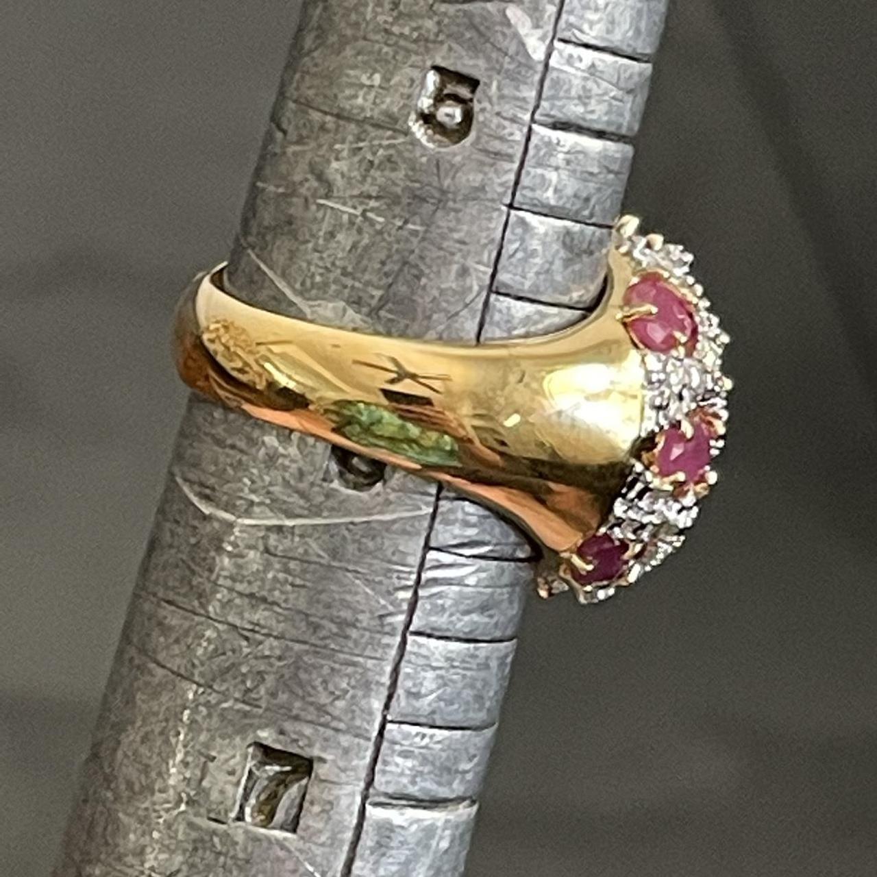 Sterling silver Ruby dome ring. This oval faceted... - Depop