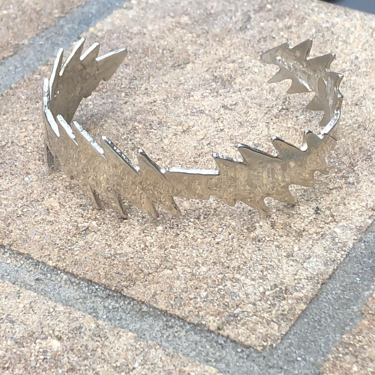 Sterling Silver Grateful Dead 13 point Bolt Cuff... - Depop