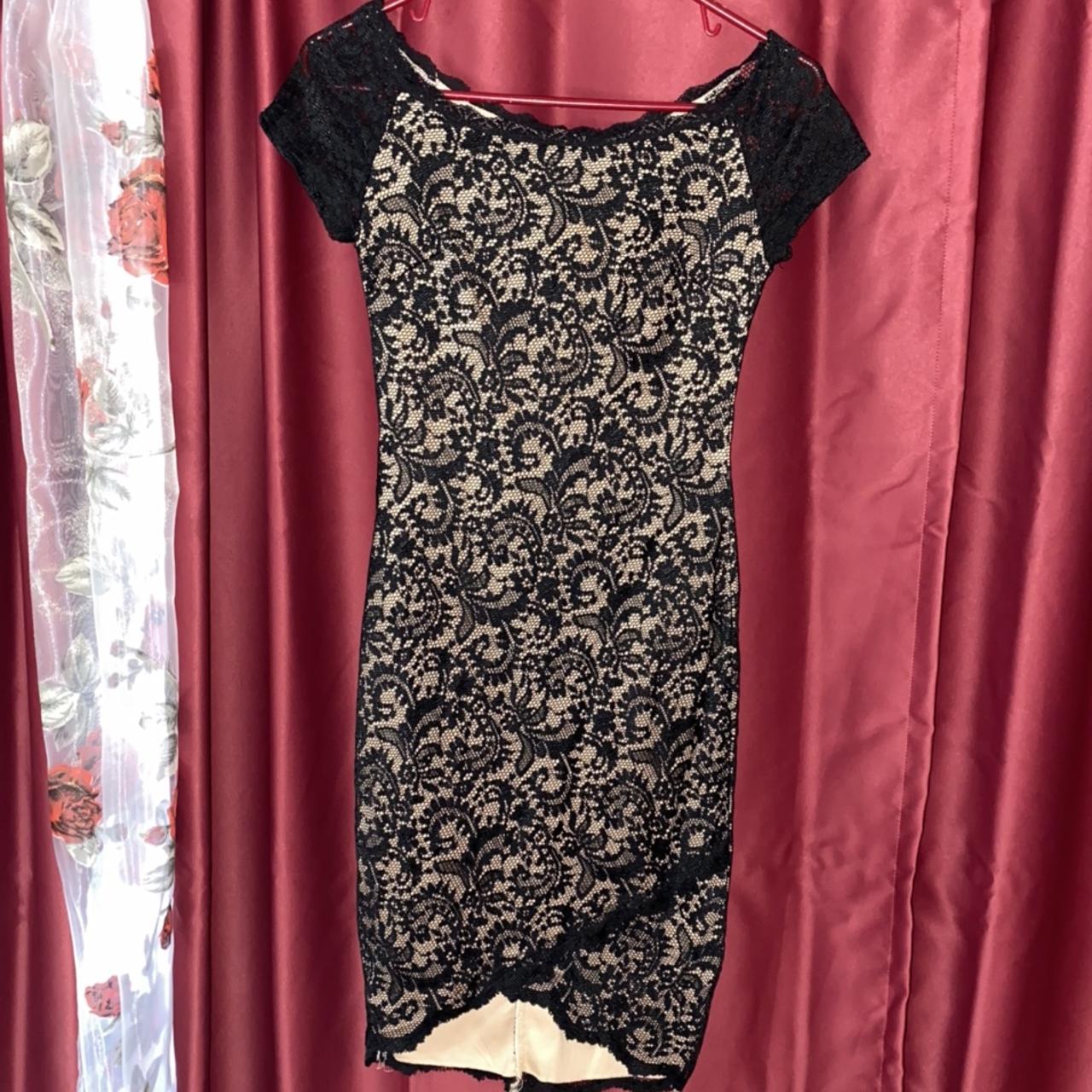 bisou bisou michele bohbot black lace dress body... - Depop
