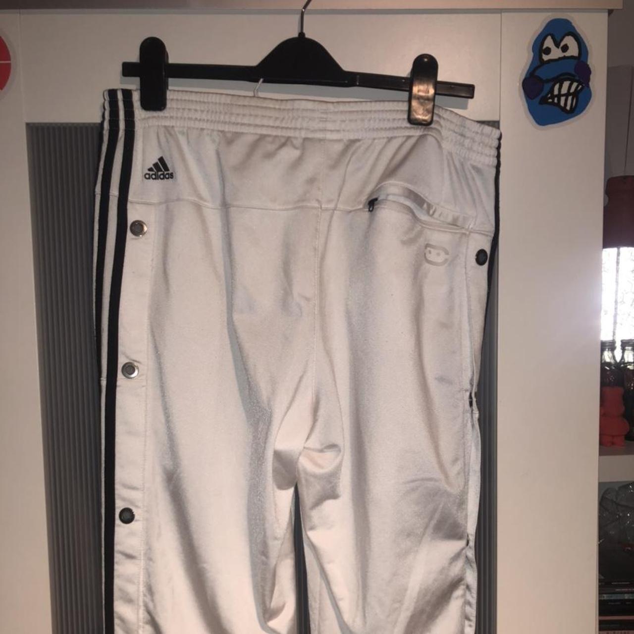 vintage white adidas joggers Comfy as anything I... - Depop