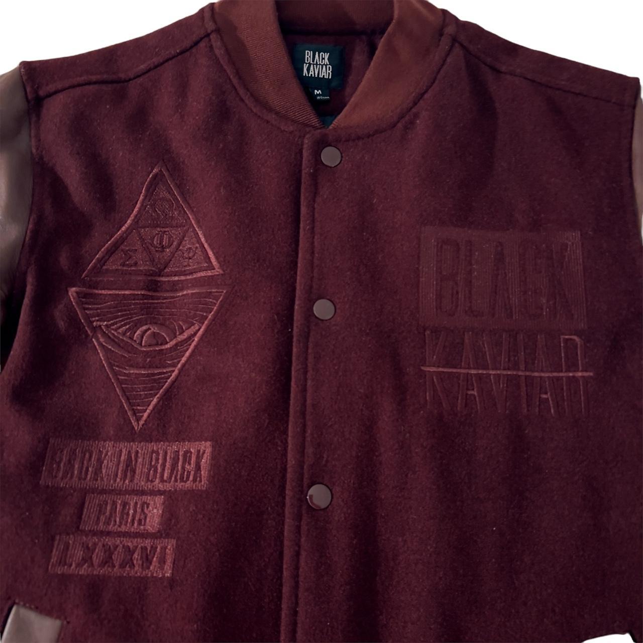 Black Scale Men's Burgundy and Black Jacket | Depop