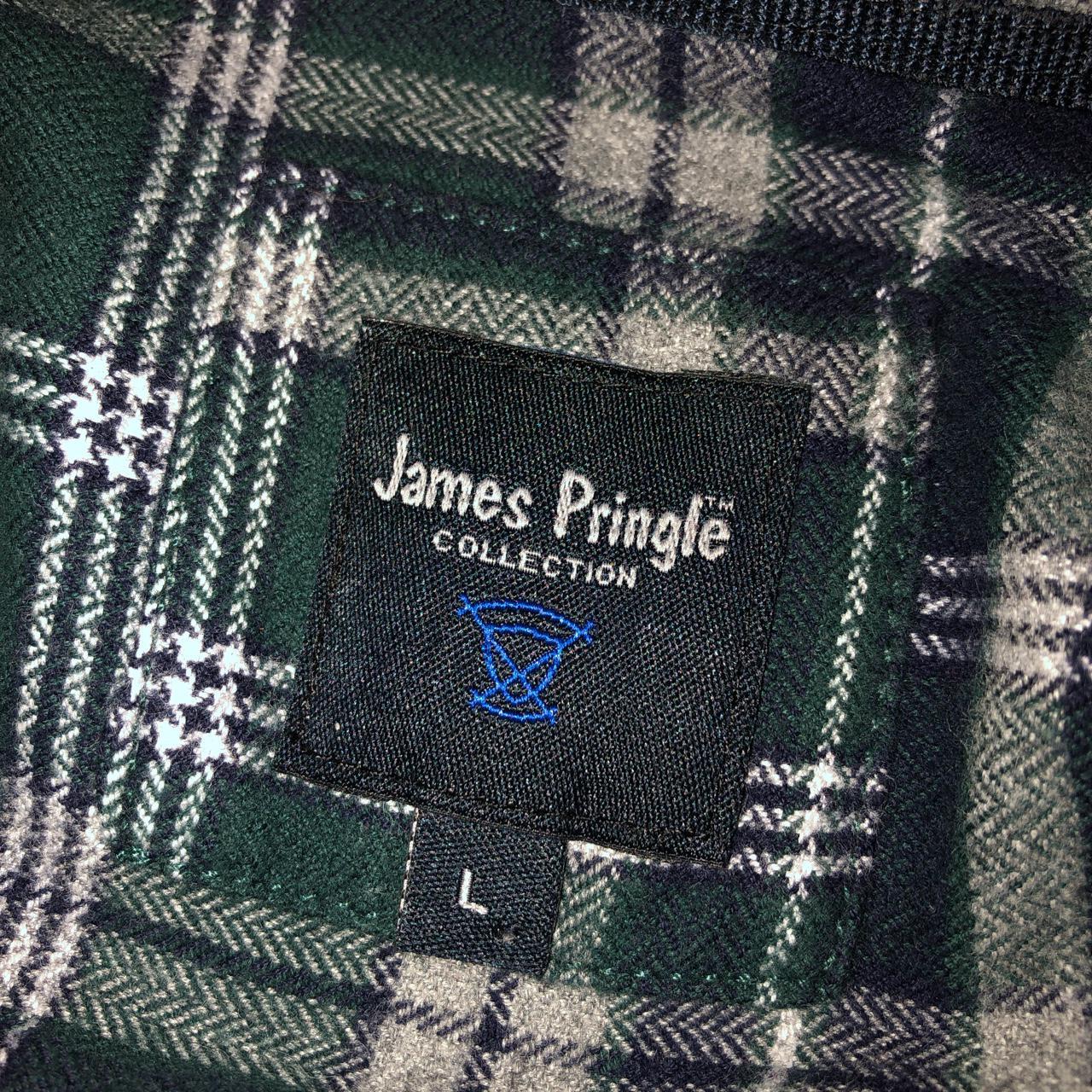 Vintage James Pringle Shirt Dark green, white and... - Depop