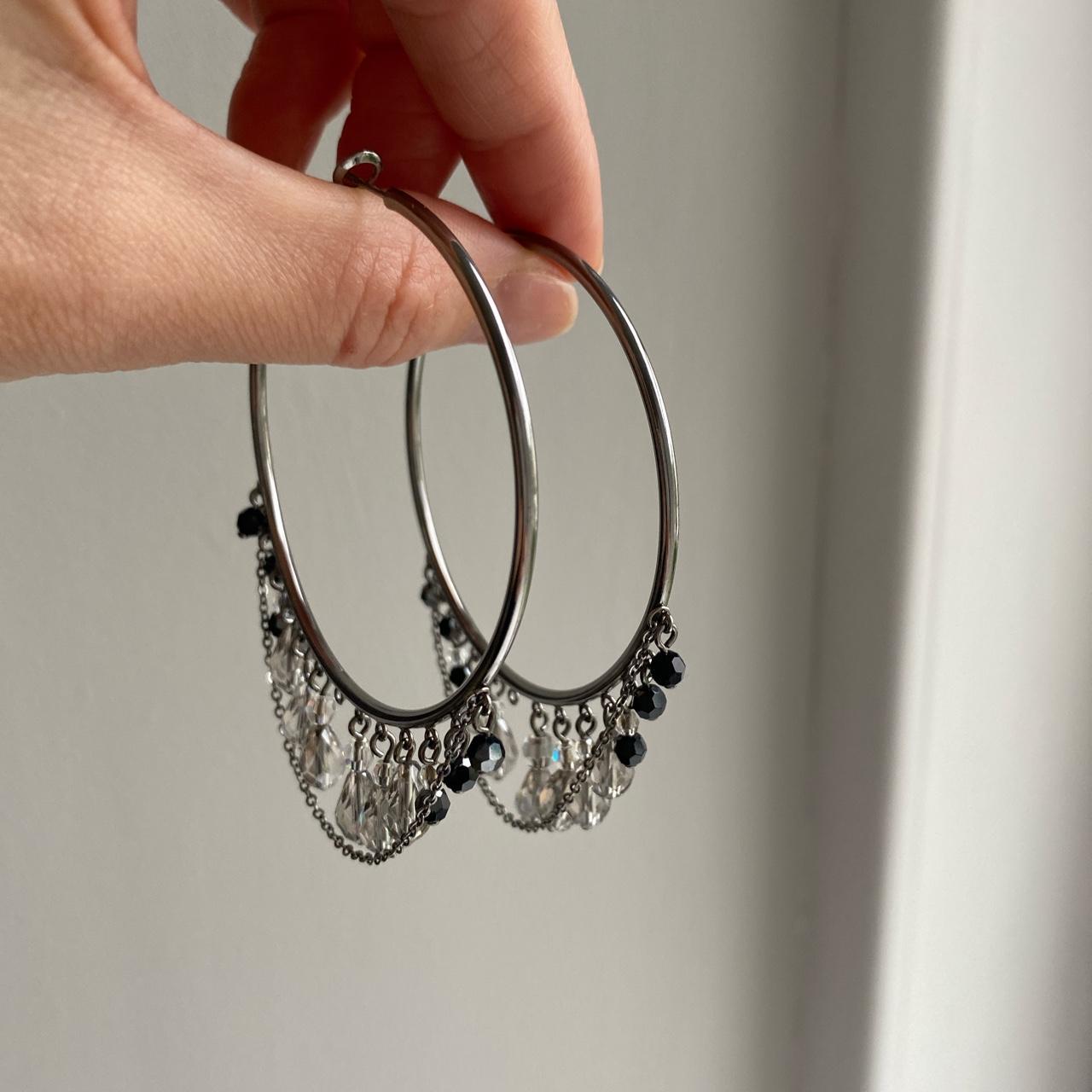 Swarovski hoops crystal earrings Two crystals is... - Depop