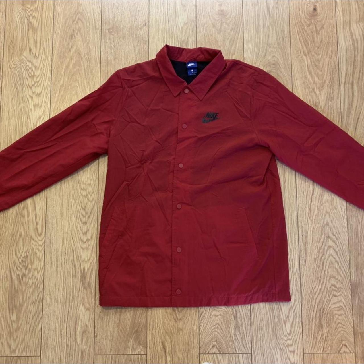 Nike Coach Jacket. Size Large/Red Large Nike check... - Depop