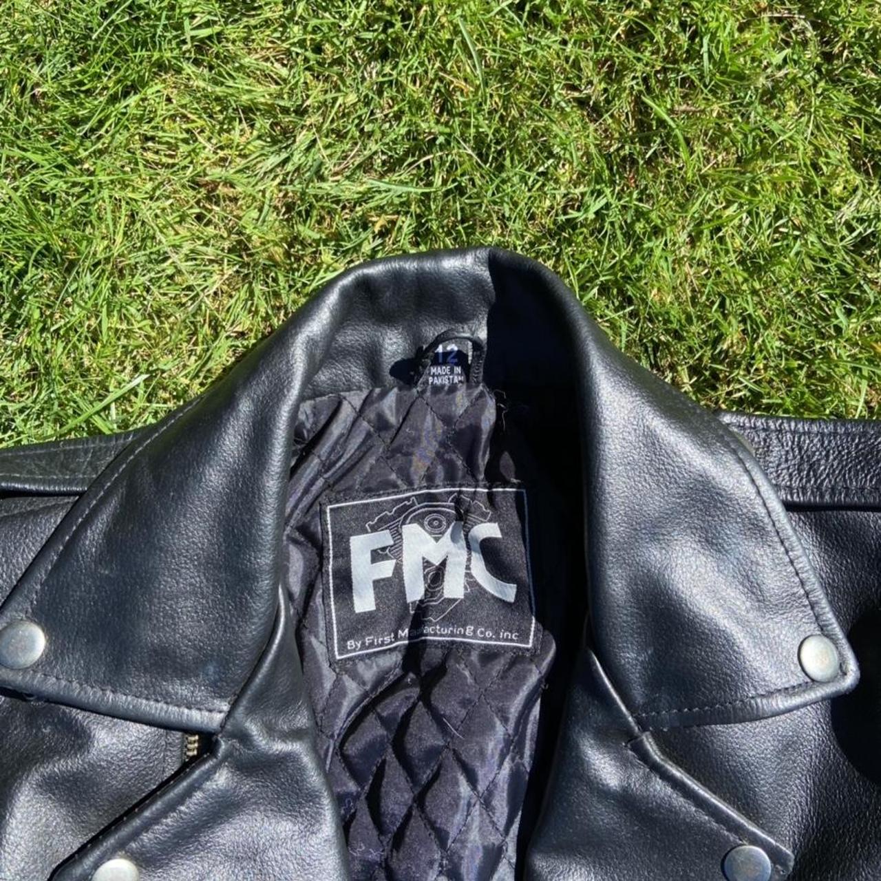 FMC Vintage Leather Jacket🤍🖤🤍 Kids amazing leatger... - Depop