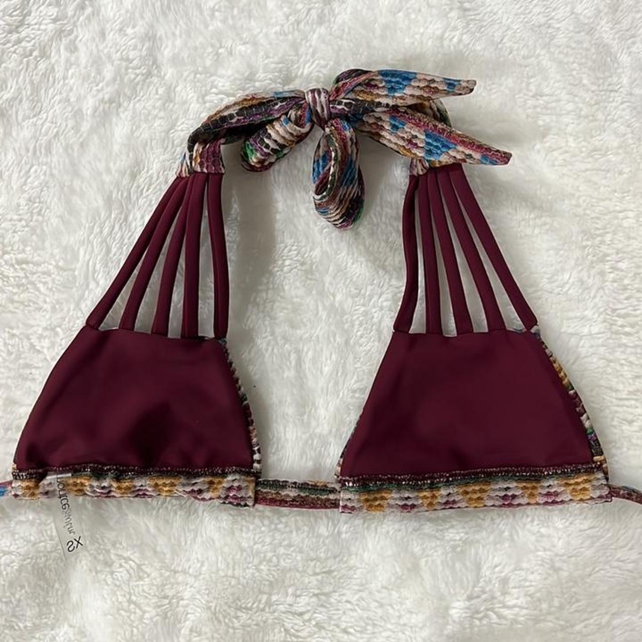 Montce Women's Burgundy Bikini-and-tankini-tops | Depop