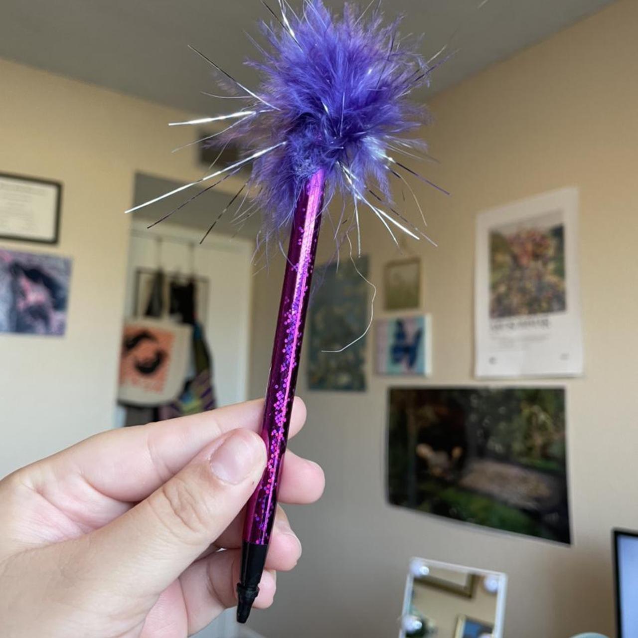 Fuzzy feather pen and notebook set. Both brand... - Depop