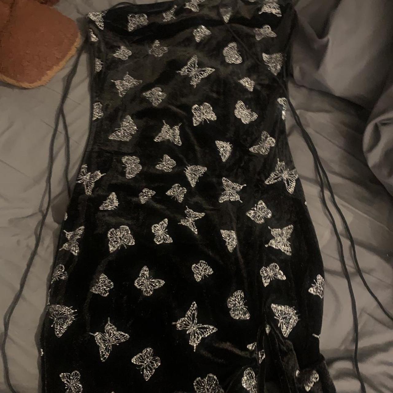 Motel Rocks Verso Glitter Butterfly Mini Dress... - Depop