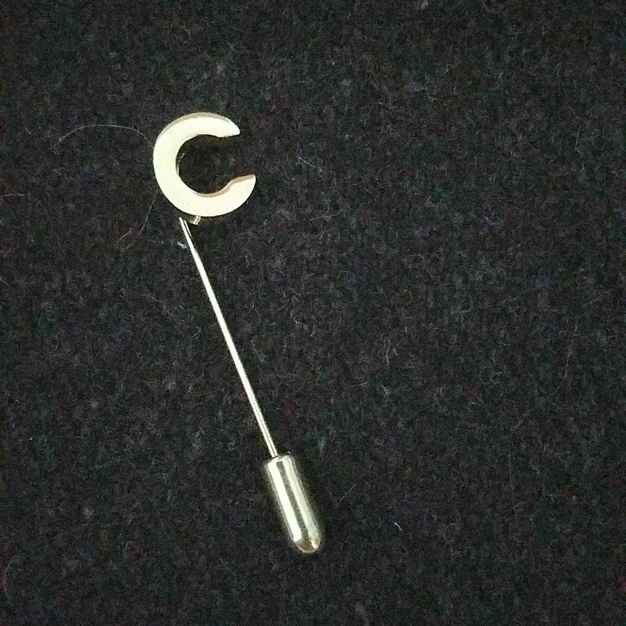 Vintage gold tone C stick pin Works for any vintage... - Depop