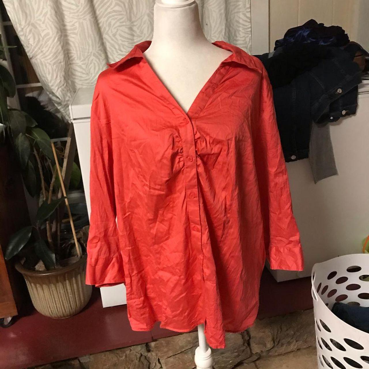 Woman s EUC Size 26 28 W Coral Pink Red Color Button Depop