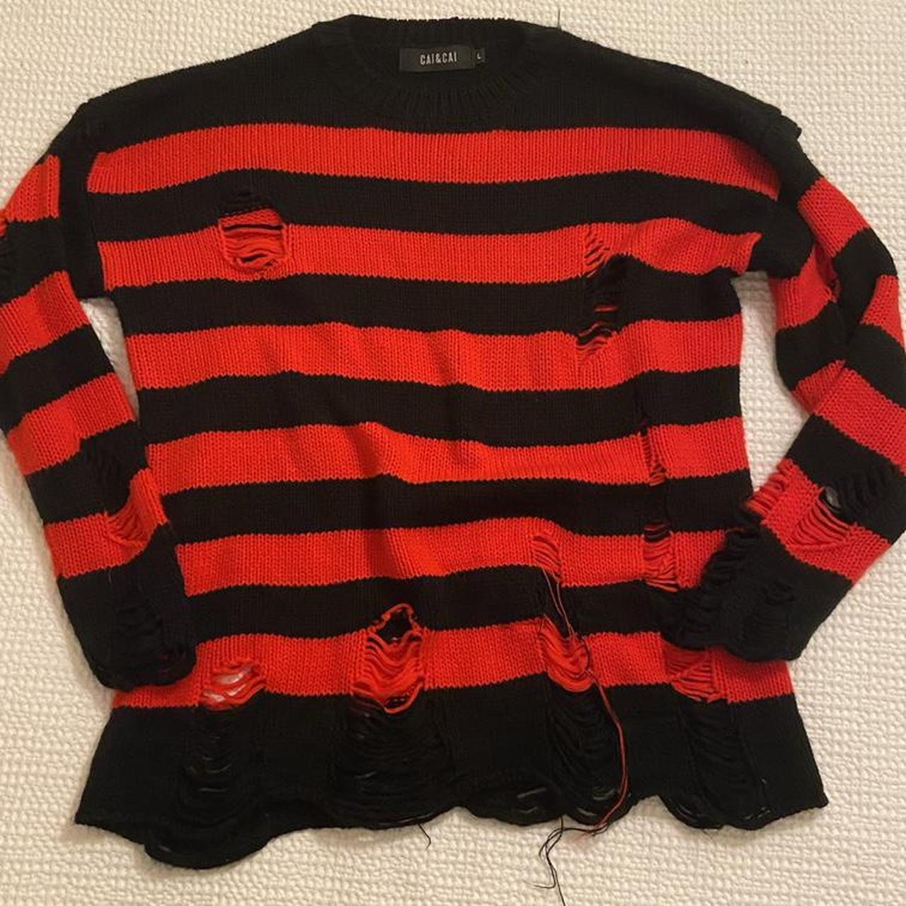 Distressed striped sweater! This has a rlly cute... - Depop