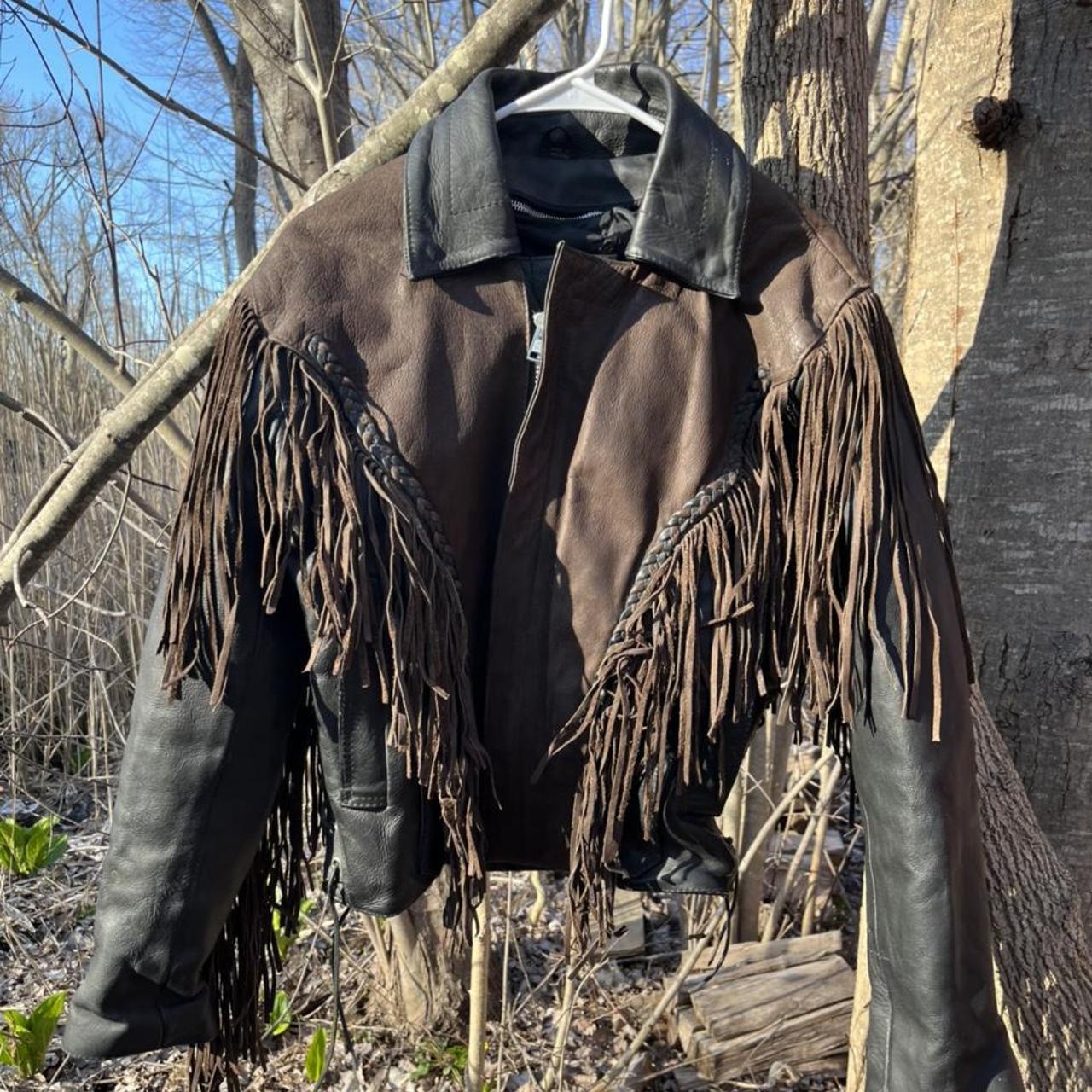 Fronteer Men's Black and Brown Jacket | Depop