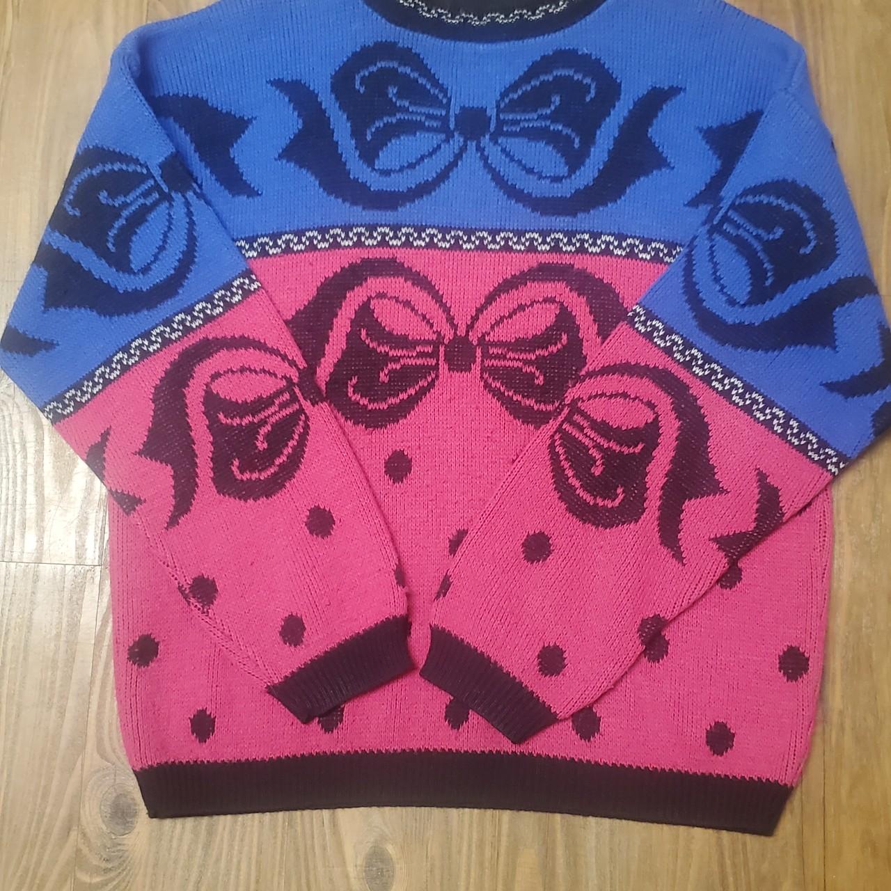 COLORFUL VINTAGE 80S SWEATER RARE DESIGN No... - Depop