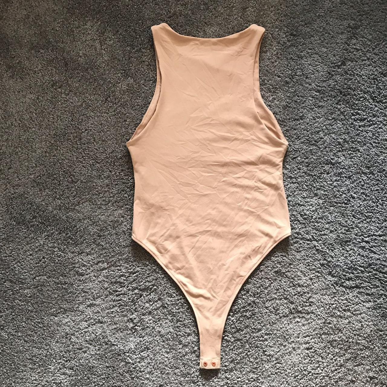 Zara Women's Tan and Cream Bodysuit | Depop