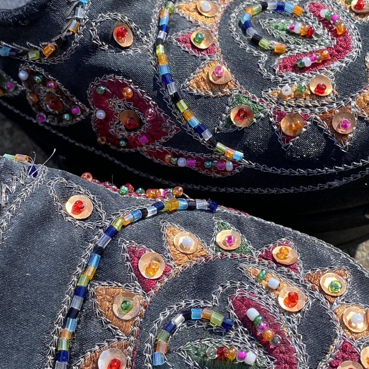 Amazinggggg vintage beaded and embroidered clogs by... - Depop