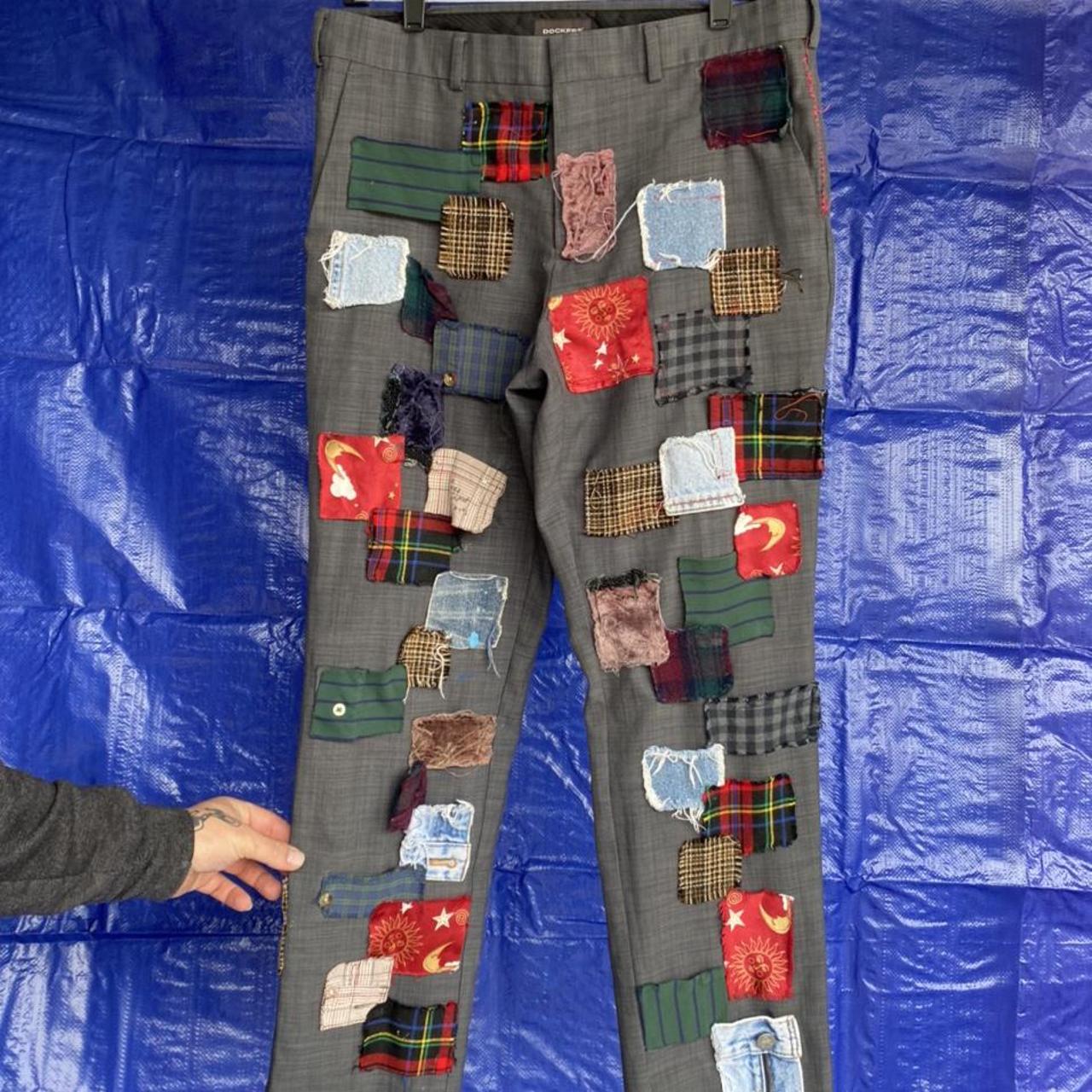 PATCHED UP DOCKERS 32/30 #dockers #slacks #patchwork - Depop