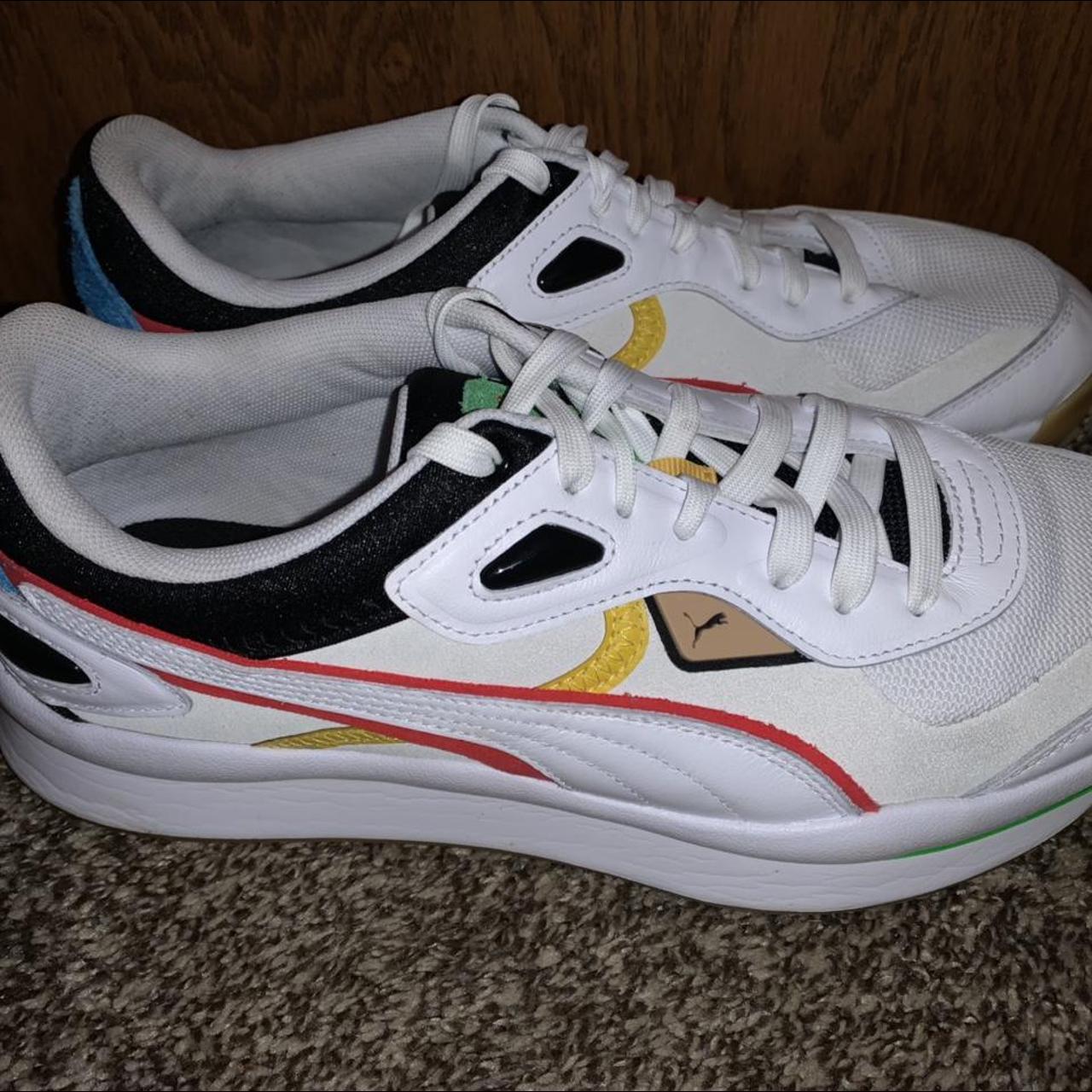 Men’s PUMA Sneakers White with red, green, yellow,... - Depop