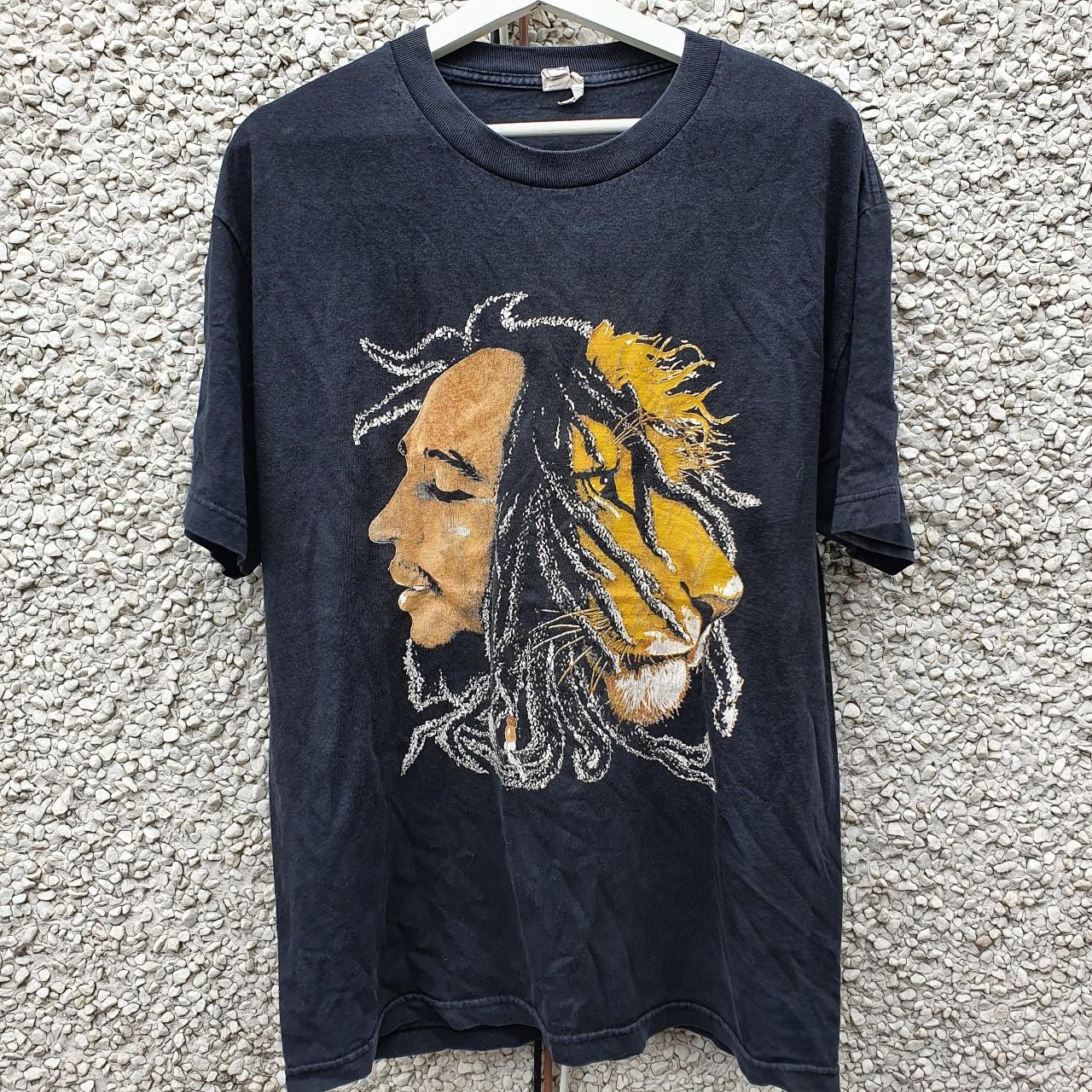 Bob Marley & Lion Graphic T Shirt Colour: Black ... - Depop