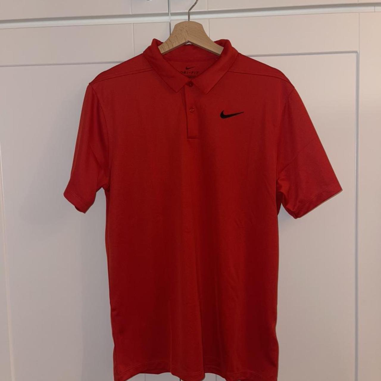 Mens Nike red golf polo. Literally worn one time.... - Depop