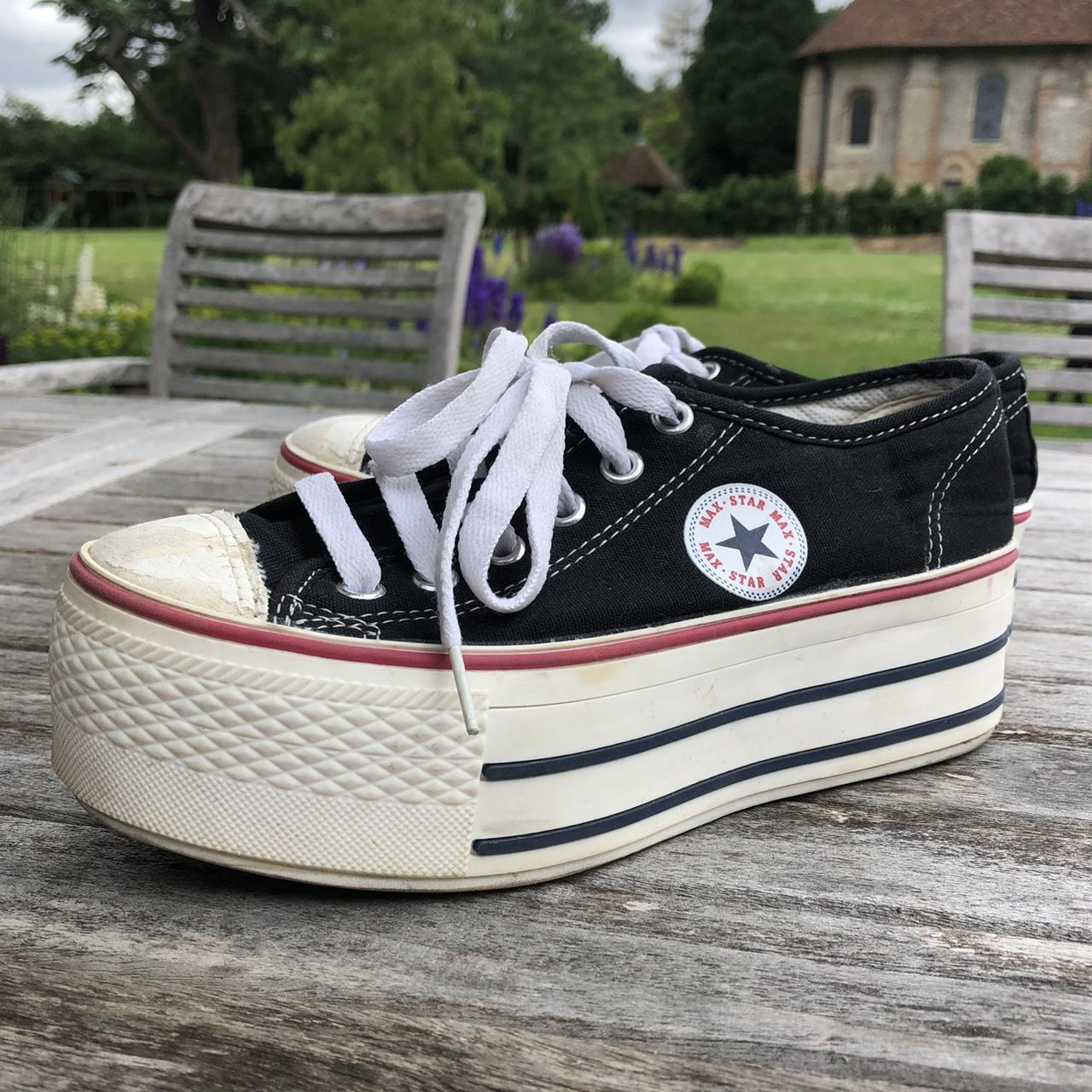 Big platform maxi-verse trainers Navy blue/black... - Depop