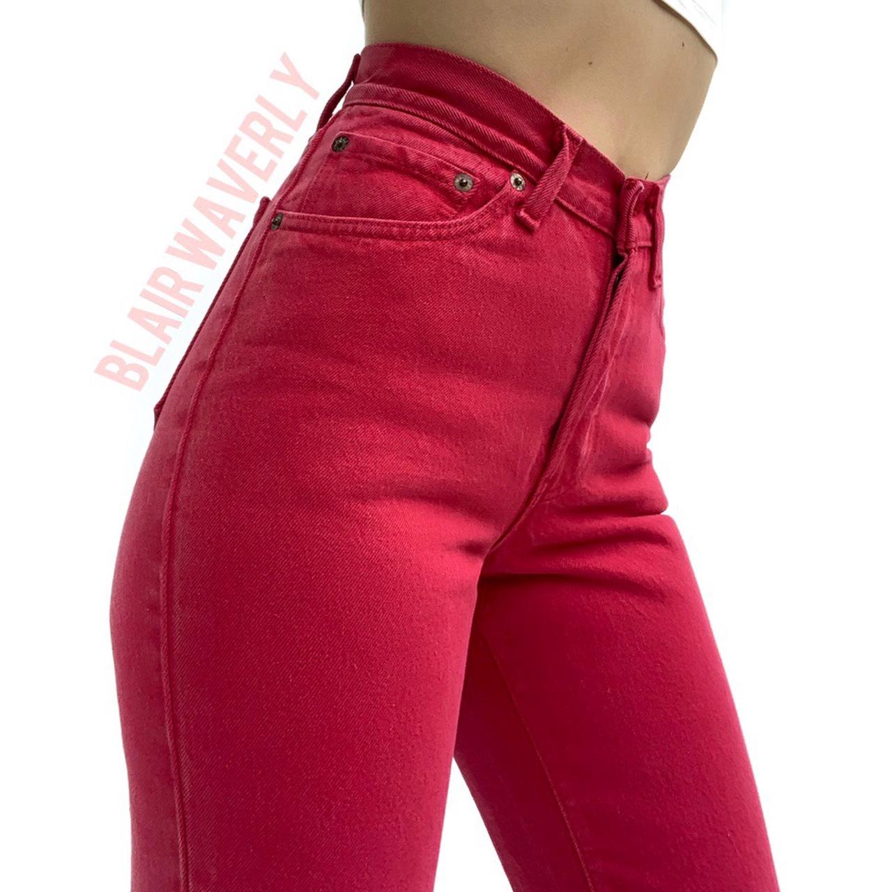 Vintage Levi’s 501 Cherry Red Slim Straight Leg... - Depop
