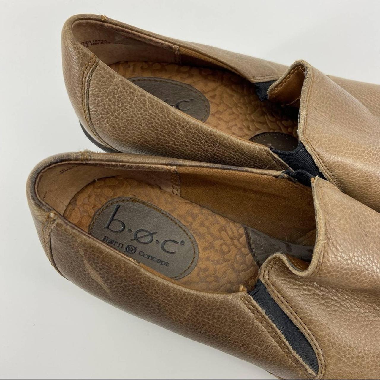 BOC leather heeled clogs. Size womens 10. Brown... - Depop