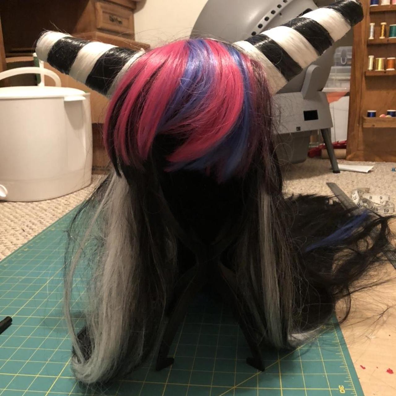 Ibuki Mioda Wig With Custom Horns Partially Styled Depop