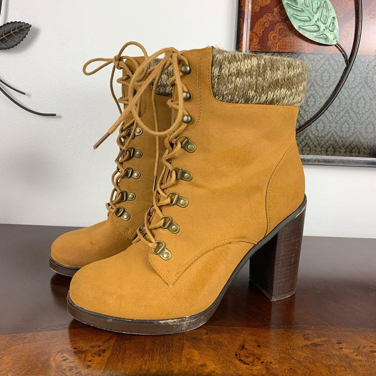 These Torrid stacked heel booties give you some... - Depop