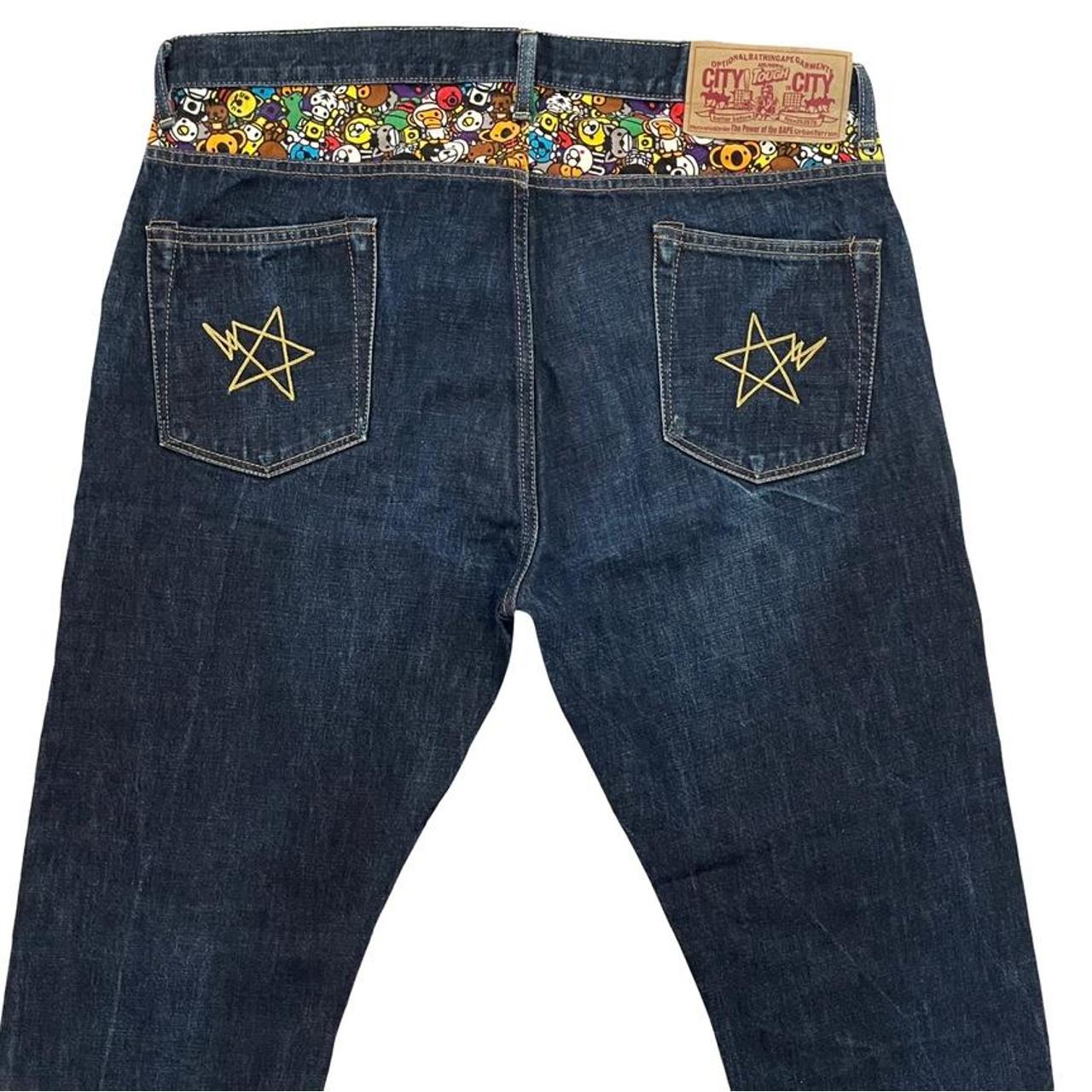 Bape Jeans. Embroidered Bape Sta logo on back... - Depop