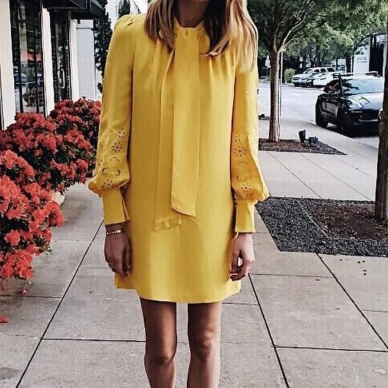 French Connection yellow dress. Worn twice UK 8-... | Depop