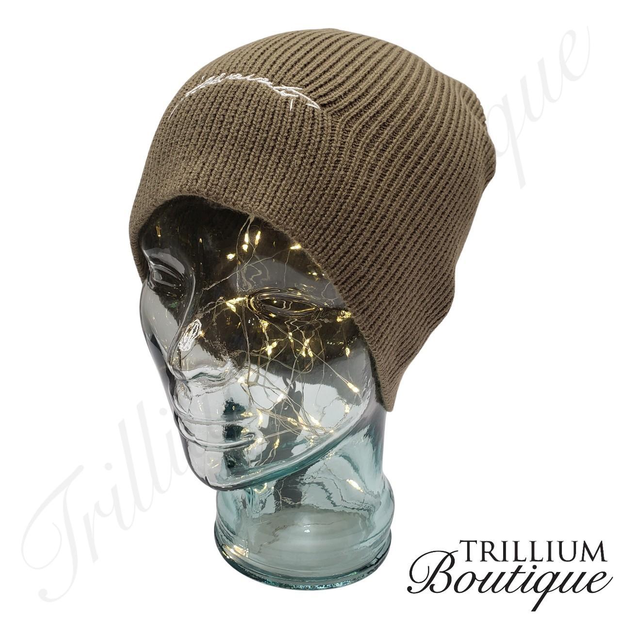 ALL SAINTS Men's Embroidered Script Logo Wool Blend... - Depop