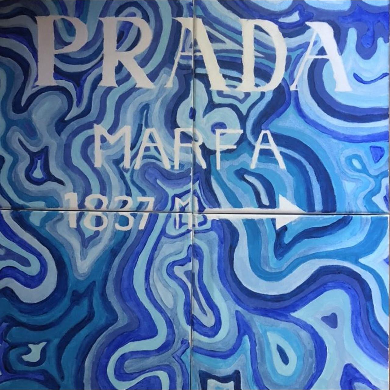 4 piece hand painted prada sign with psychedelic... - Depop