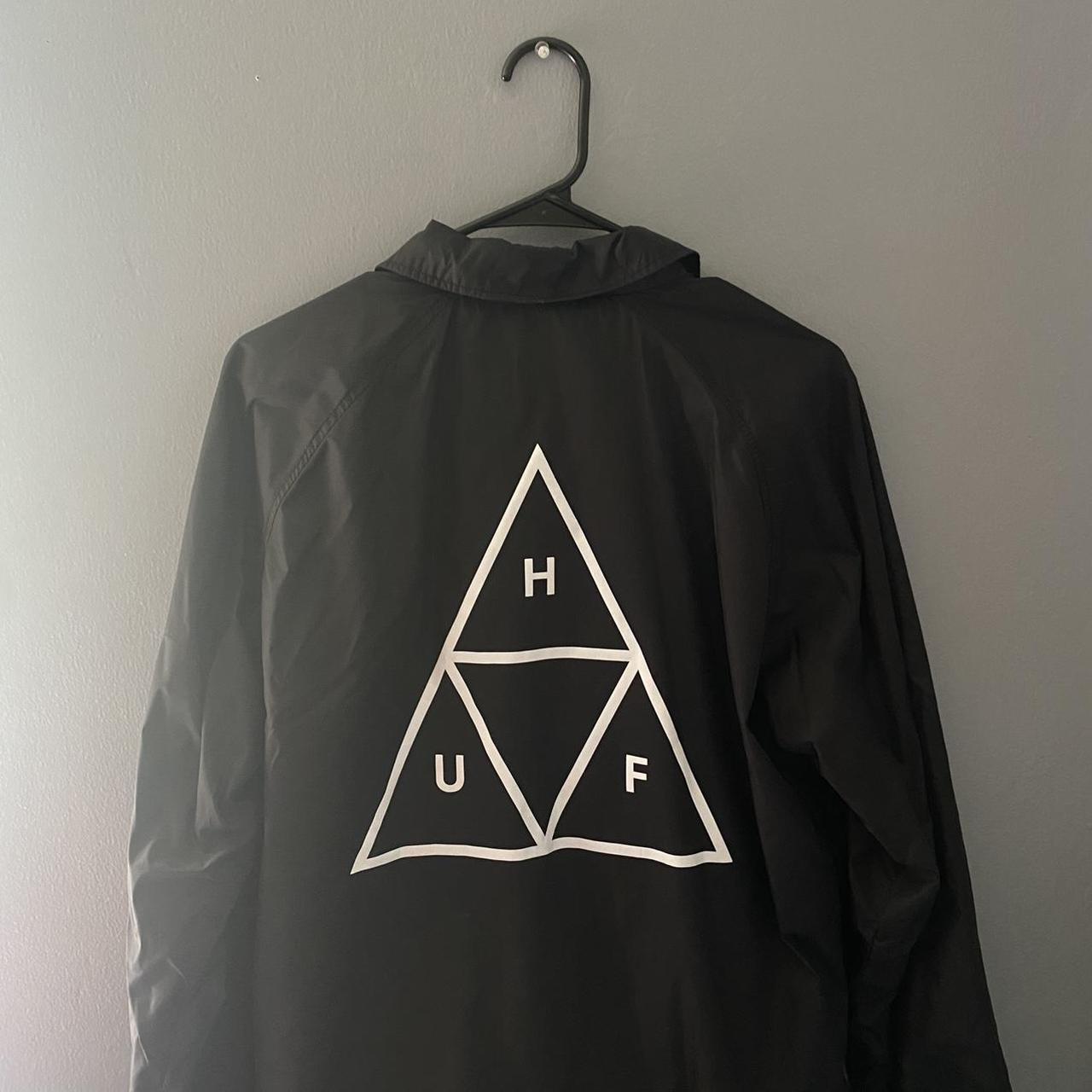 HUF Waterproof black jacket // size M // great... - Depop