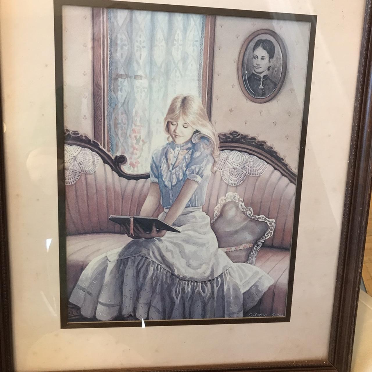 1984 print of a watercolor by artist C. Wray framed.... - Depop