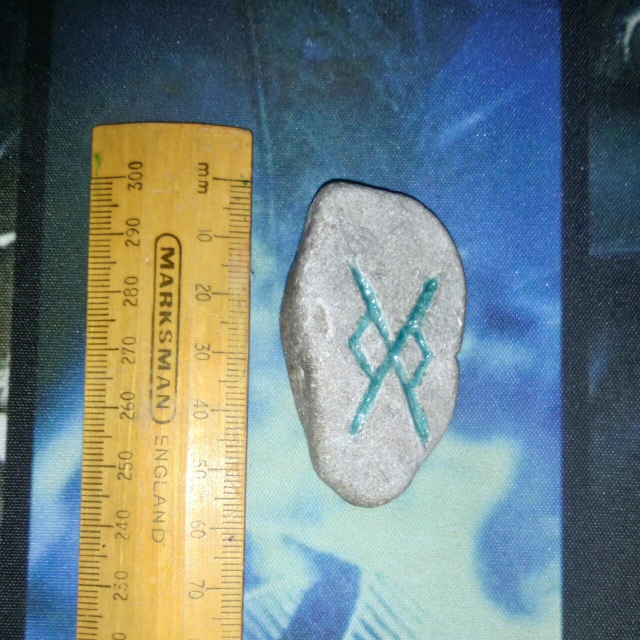 ᚸ - Gar, Engraved Stone Rune Rough meaning:... - Depop