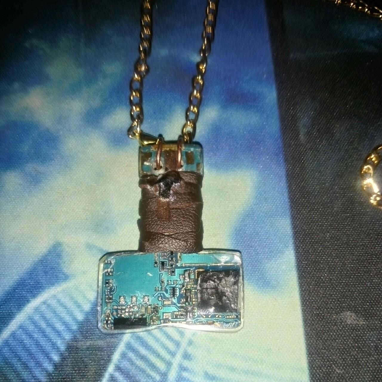 Hammer Themed Computer Board Necklace The computer... - Depop