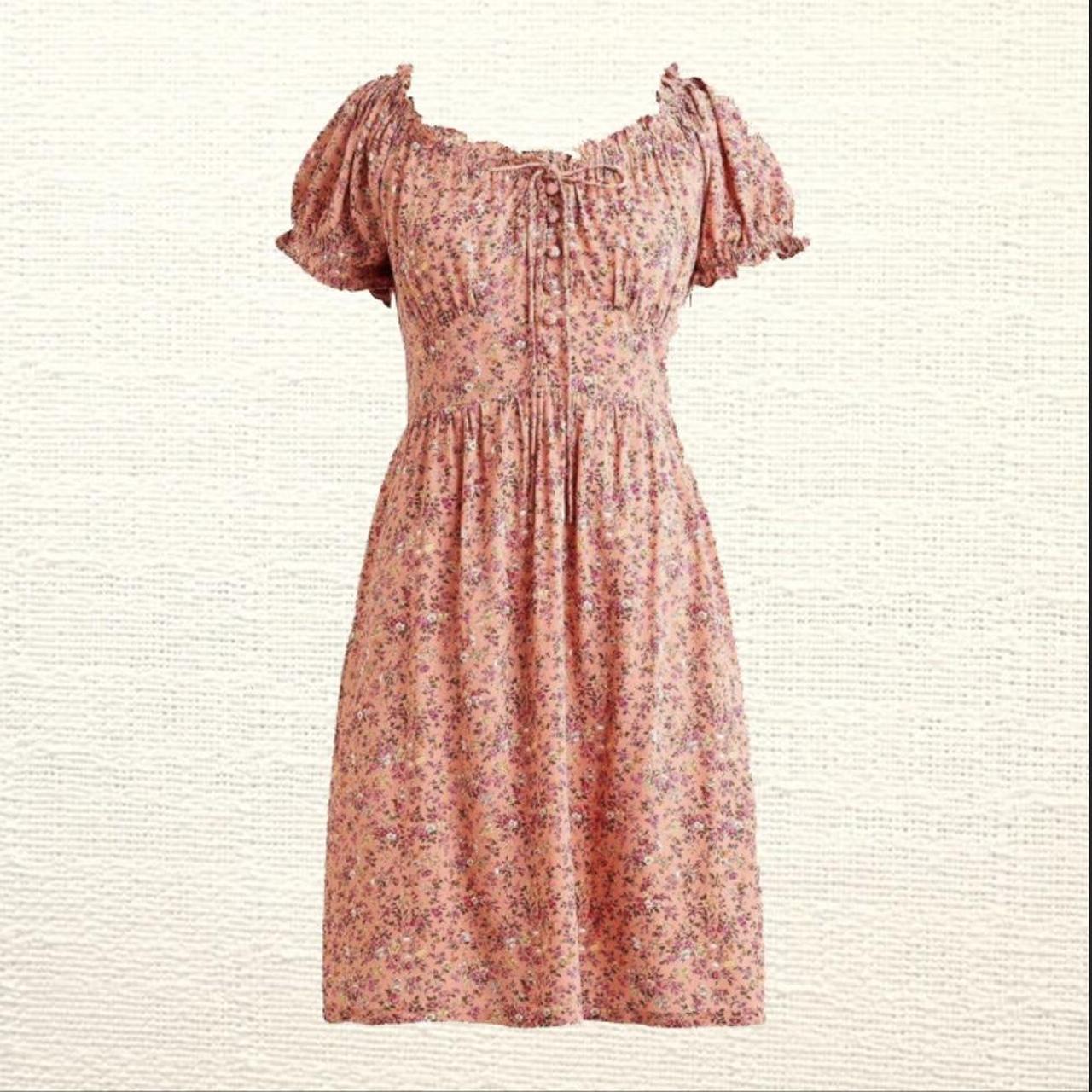 Jcrew puff sleeve peasant cottage core mini dress.... - Depop