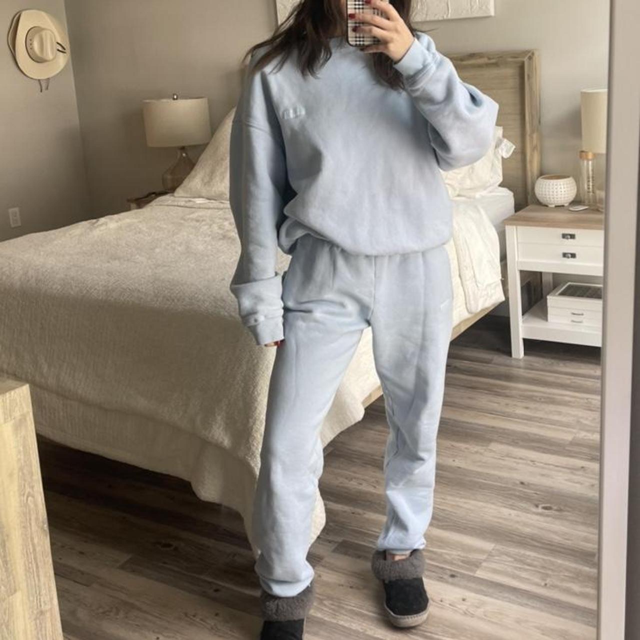 Set active powder blue sweat set in “baby Can be... - Depop